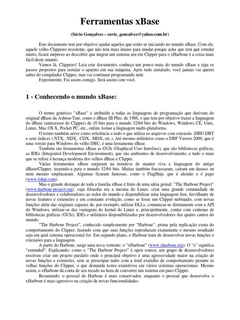 Migra Clipper Xharbour | PDF | Linux | Microsoft Windows