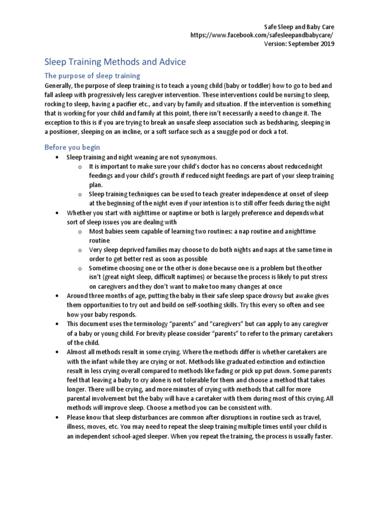 Sleep Training Methods (English) .PDF Versiunea 1 | PDF | Sleep | Infants