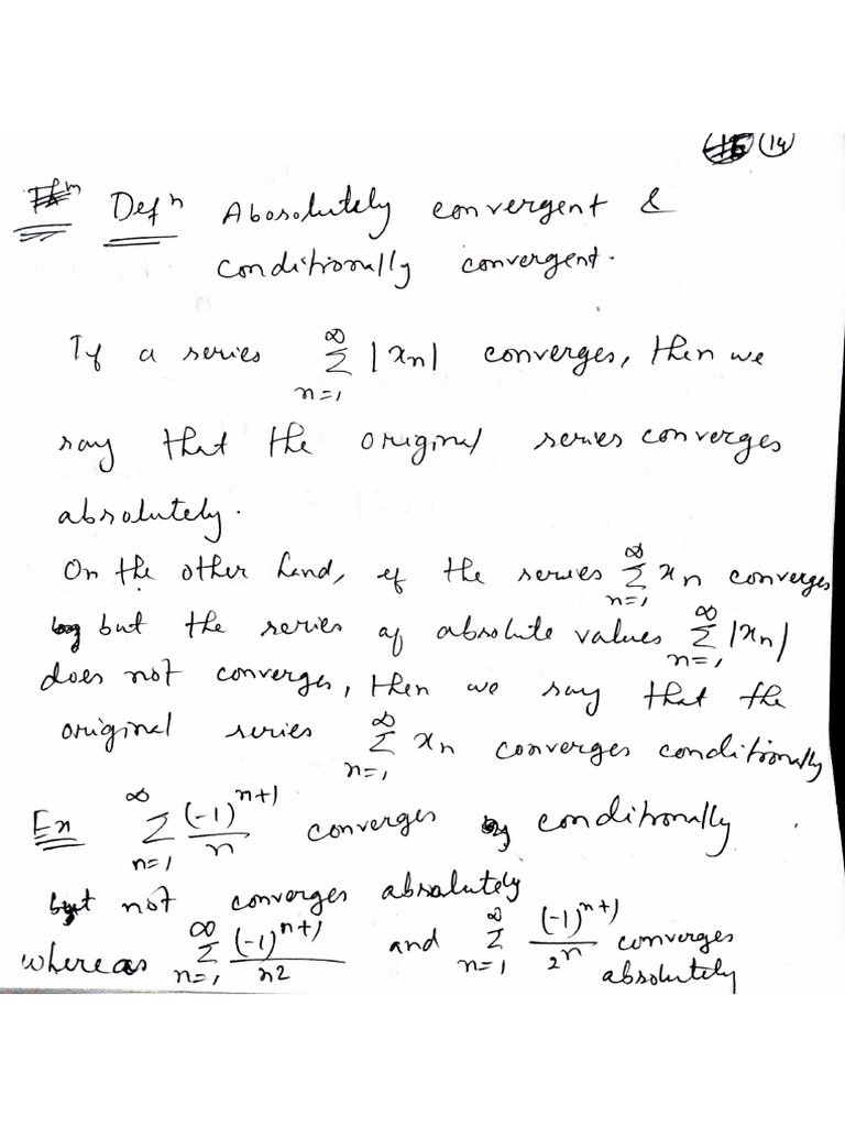 2 Absoute Convergence Conditional Convergence Pdf