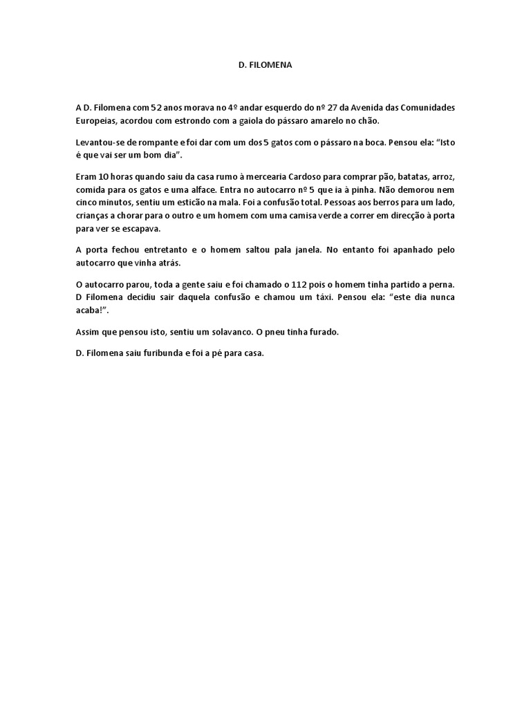 Atividade - D. Filomena | PDF