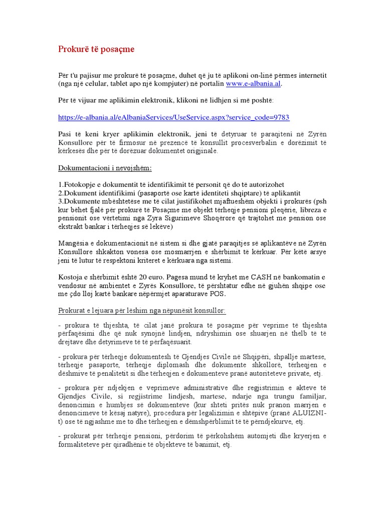 Prokurë Të Posaçme | PDF