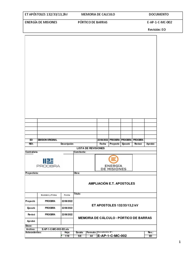 E-AP-I-C-MC-002-EO-Pórtico de Barras | PDF