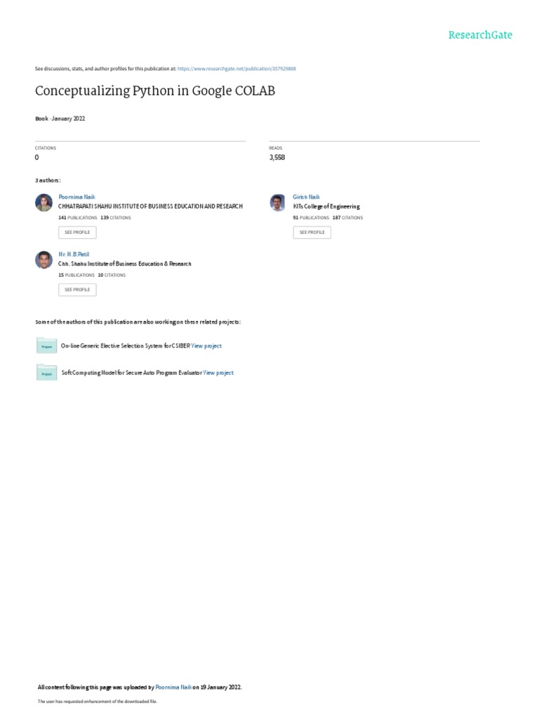 Conceptualizing Python in Google COLAB | PDF | Variable (Computer ... Conceptualizing Python in Google COLAB | PDF | Variable (Computer ...
