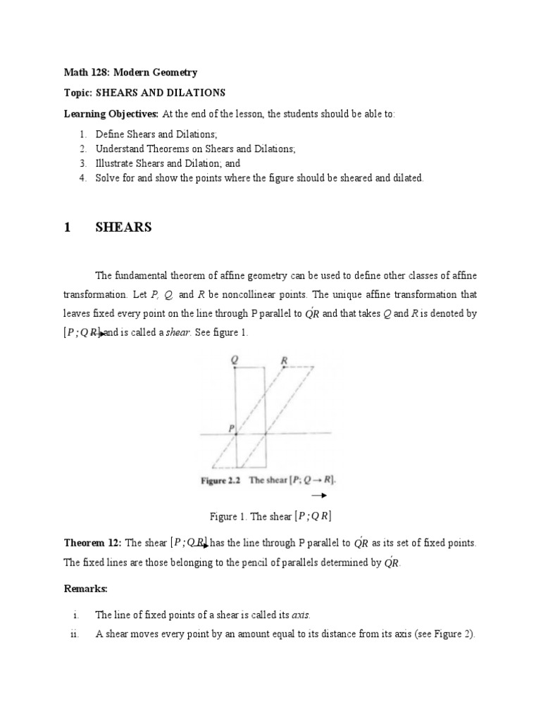 Shears and Dilations Handouts | Download Free PDF | Cartesian ...