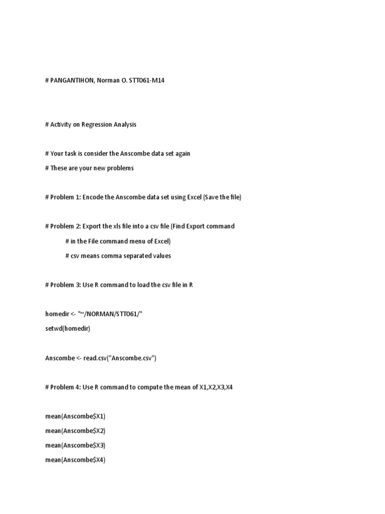 Regression Analysis Script | PDF | Errors And Residuals | Regression Analysis