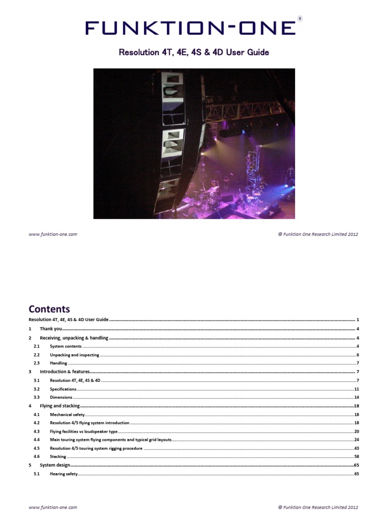 Resolution 4T, 4E, 4S & 4D User Guide | PDF | Loudspeaker | Sound Technology