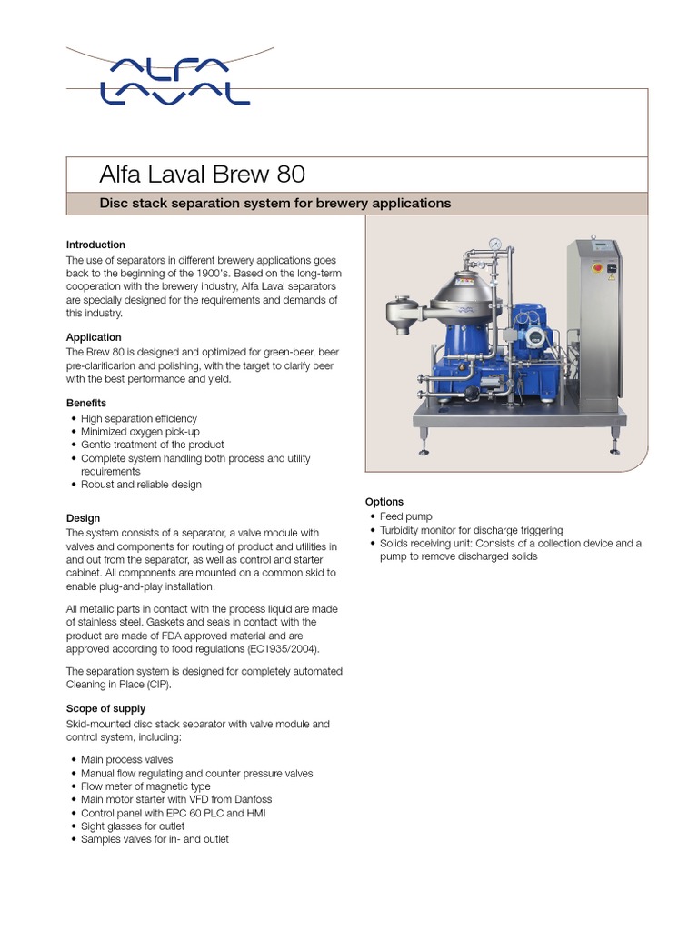 Brew 80 Product Leaflet | PDF | Valve | Pump