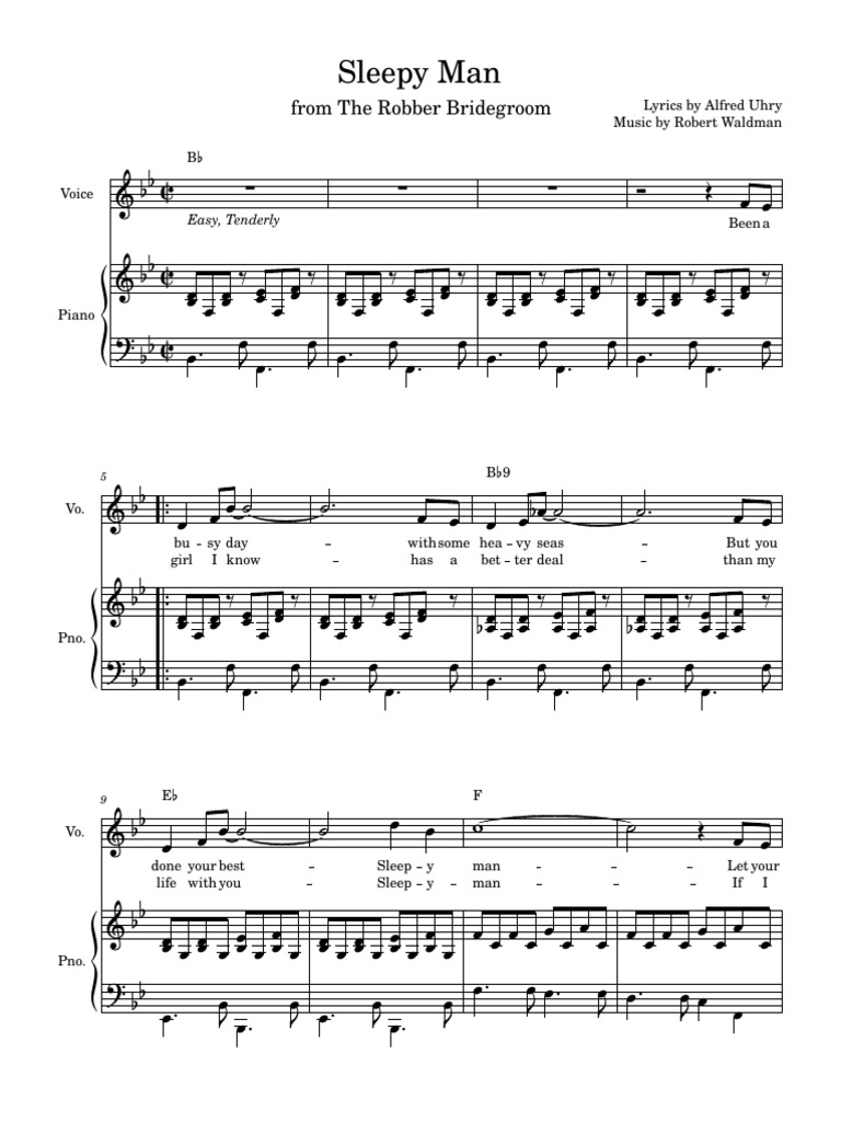 Sleepy Man (From The Robber Bridegroom) | PDF | Tony Award Winners