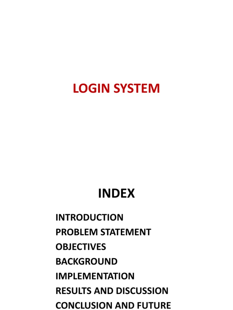 Basic Login System | PDF | Password | User (Computing)