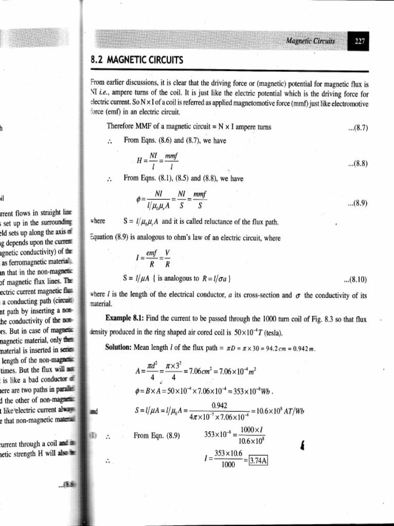 Magnetic Circuit Problems and Solutions | PDF | Materials | Theoretical ...