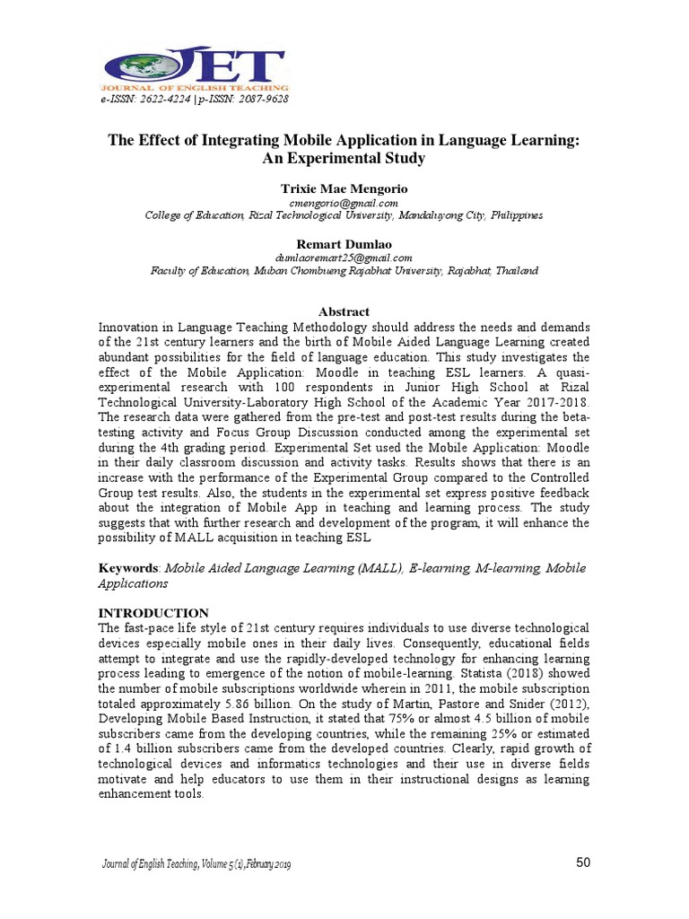 EJ1314957 | PDF | Educational Technology | English As A Second Or Foreign Language