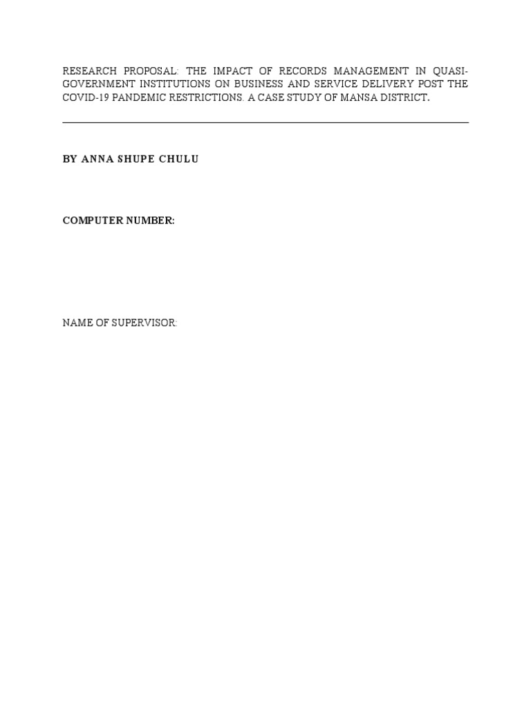 Proposal | PDF | Records Management