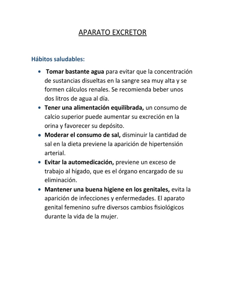 Aparato Excretor Pdf