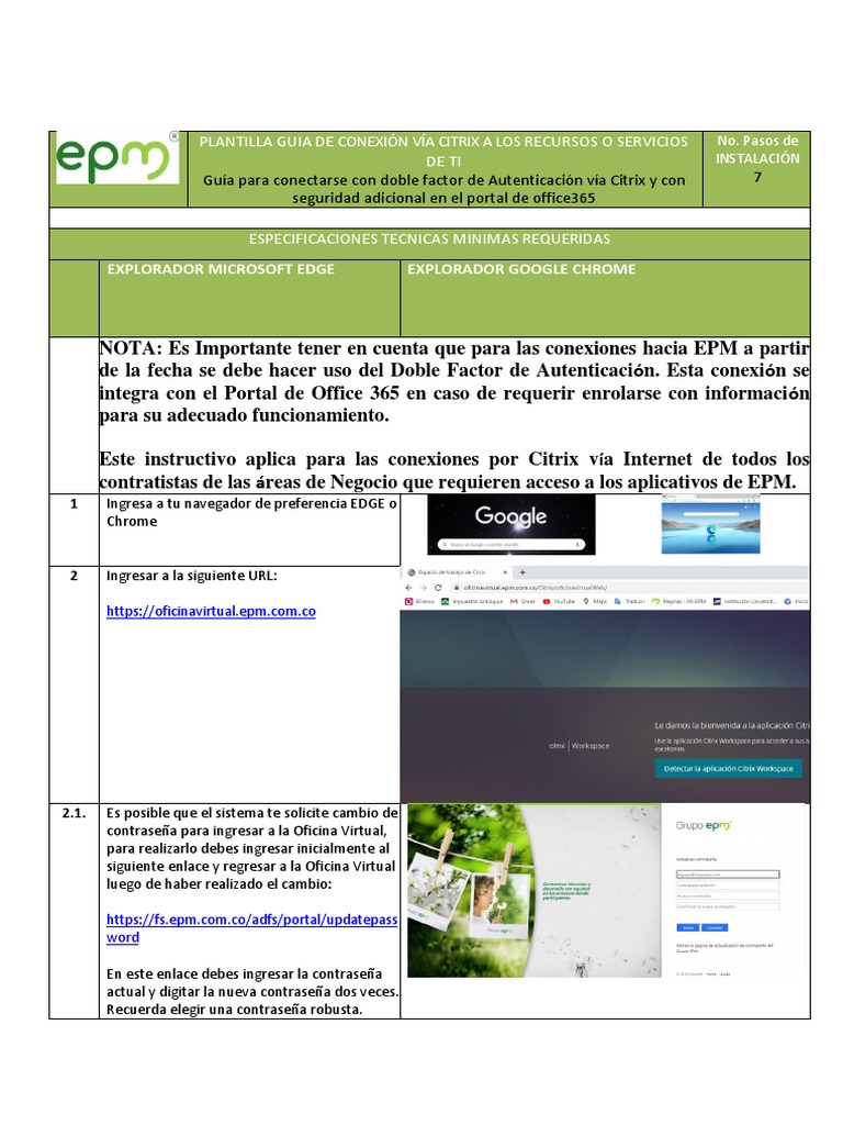Conexión Citrix y Doble Autenticación EPM | PDF | Contraseña | Autenticación