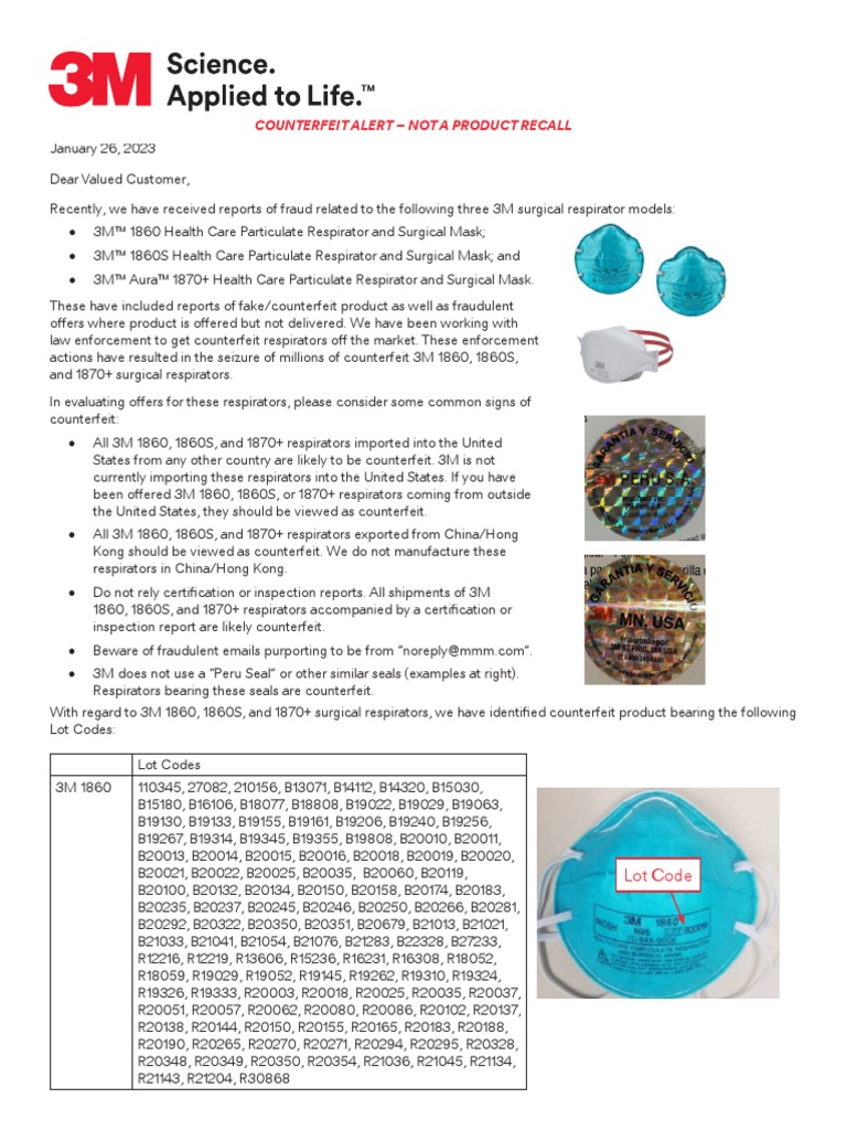 3M Counterfeit-Communication-Letter | PDF | Counterfeit | Business