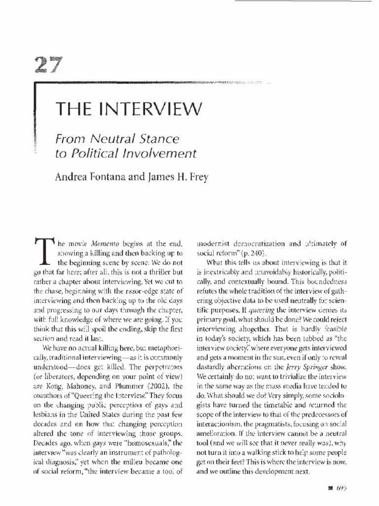 From Neutral Stance To Political Involvement - Fontana Frey (2005) | PDF
