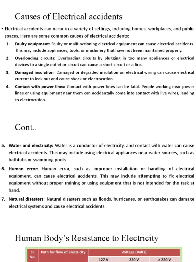 Causes of Electrical Accidents | PDF