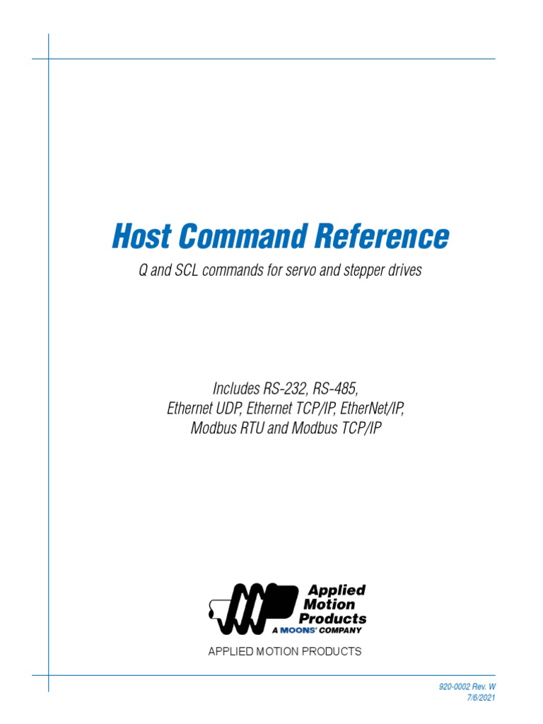 Host Command Reference: Q and SCL Commands For Servo and Stepper Drives | PDF | Transmission ...