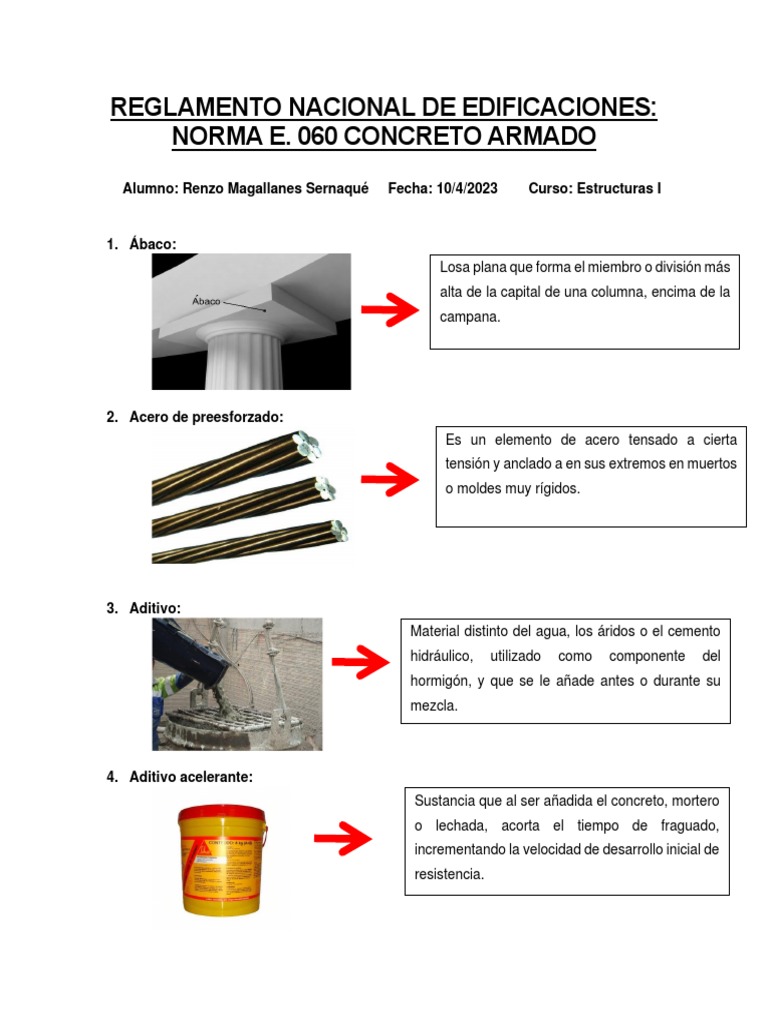 Reglamento Nacional de Edificaciones: Norma E. 060 Concreto Armado | PDF | Hormigón | Cemento