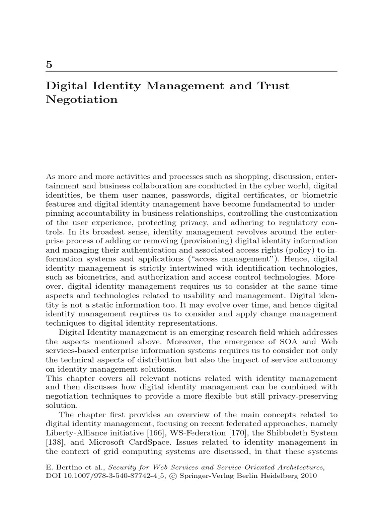 Digital Identity Management and Trust Negotiation | PDF | Service ...