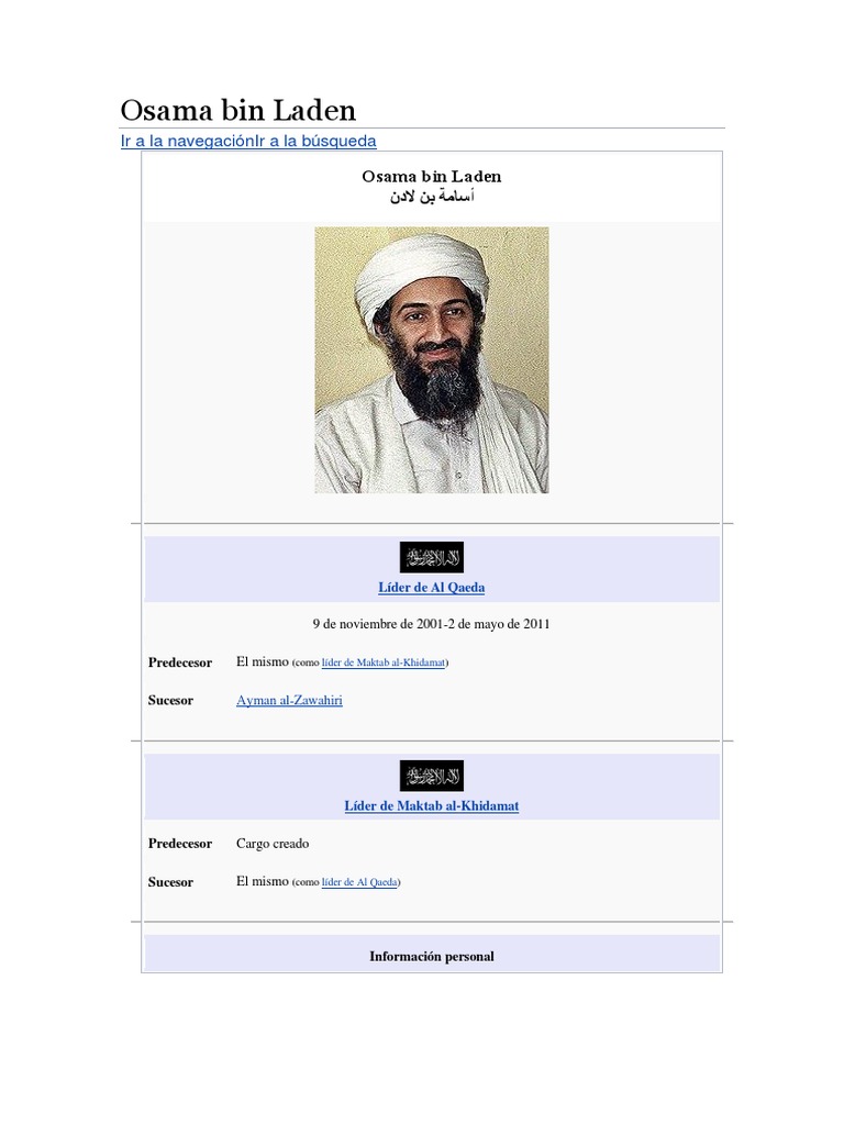 Osama bin Laden: Líder de Al Qaeda | PDF