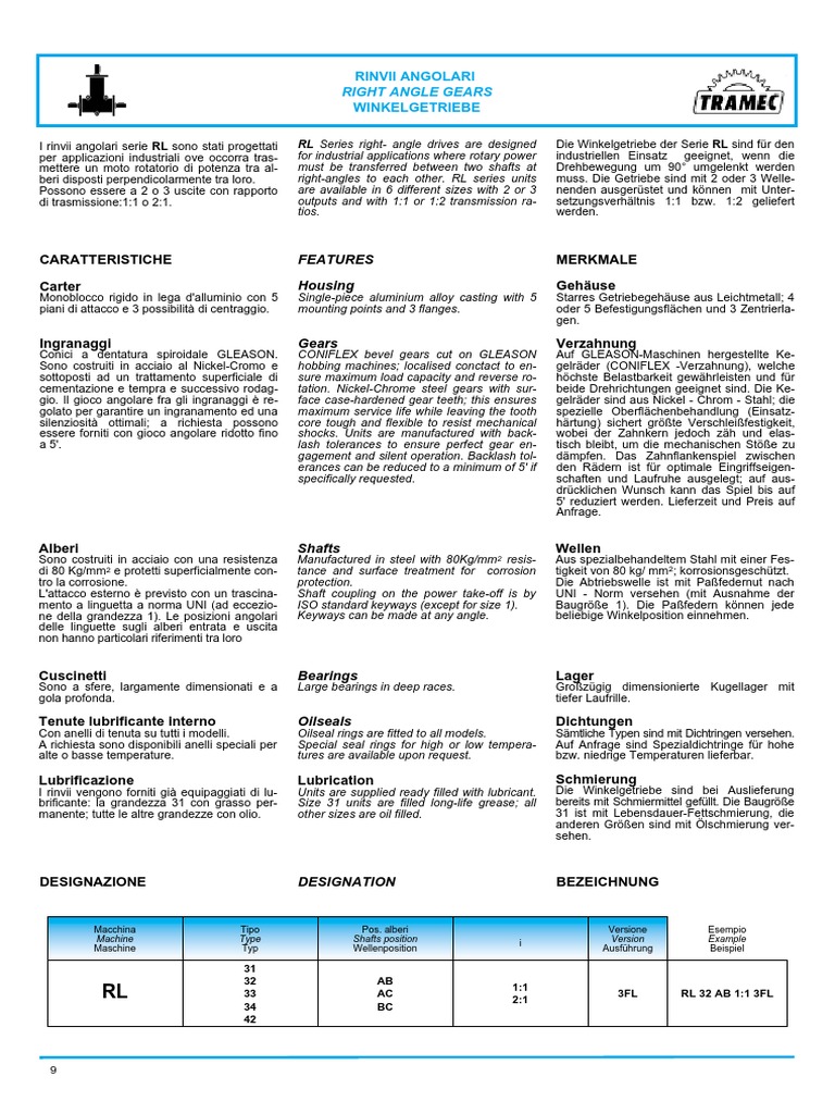 Catlogo Tramec Reenvio Serie RL | PDF