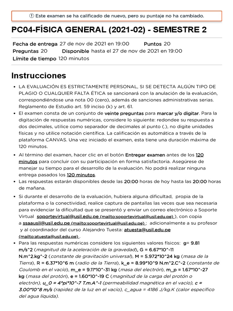 PC4 - Fisica General - 2021-2 | PDF | Campo magnético | Corriente eléctrica