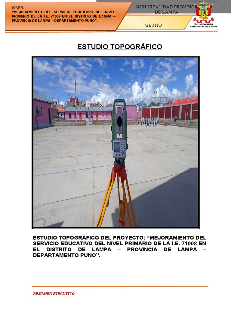ESTUDIO TOPOGRÁFICO Escuelita | PDF | Topografía | Ciencias fisicas