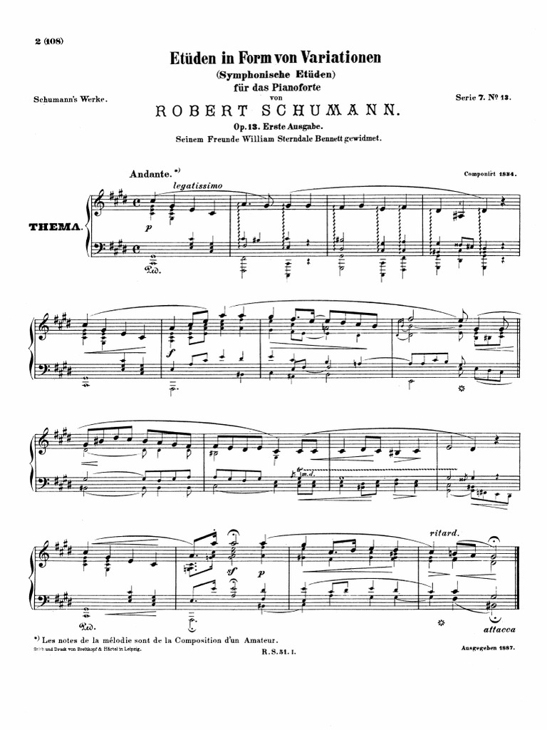 Schumann Robert Werke Breitkopf Gregg RS 51 Op 13 | PDF
