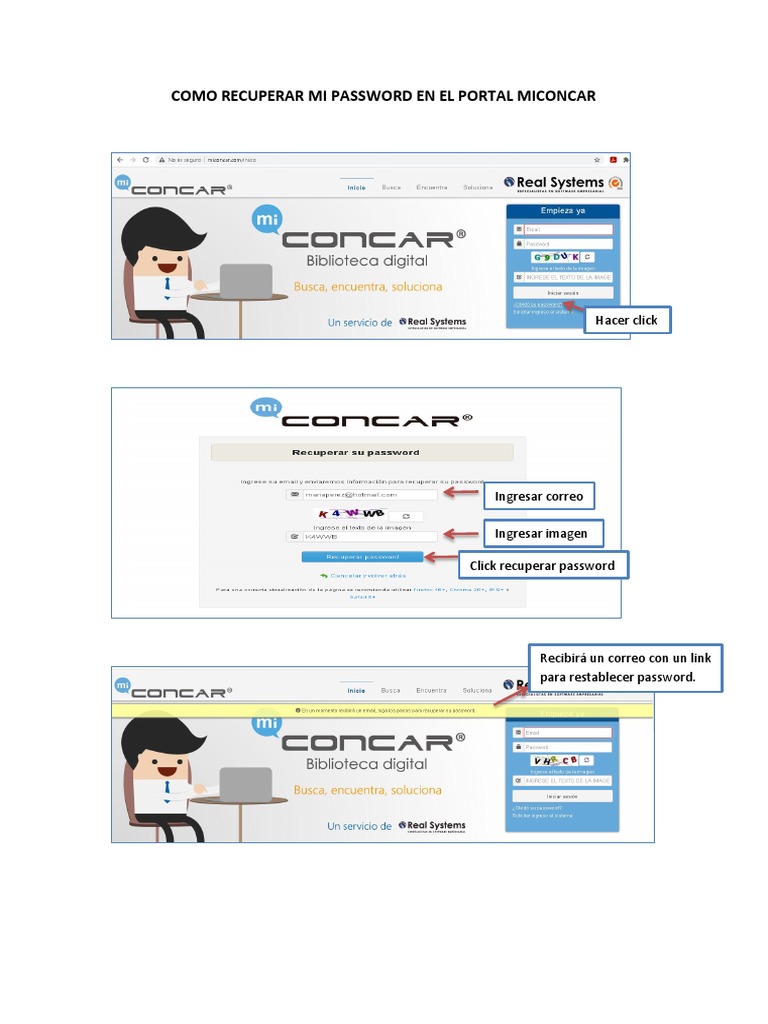 Recuperar Password Miconcar | PDF