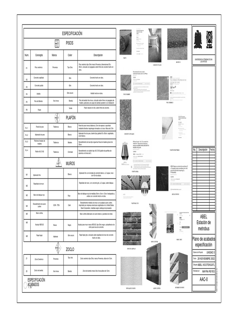 Especificaciones de Acabados y Materiales de Construcción | PDF ...