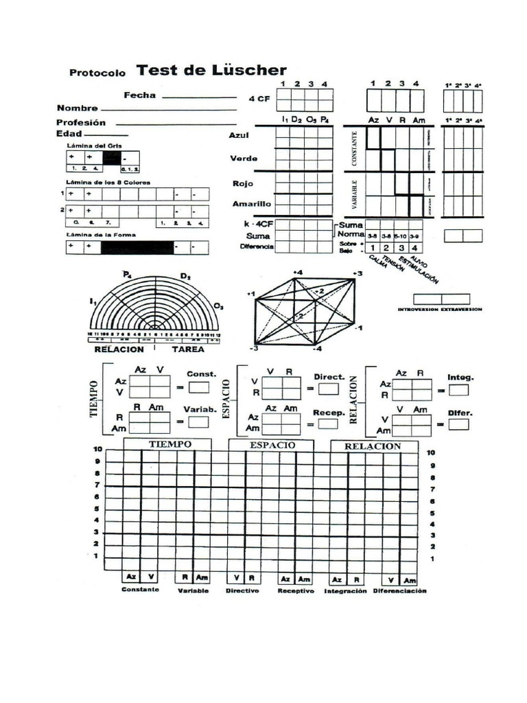 Hoja Respuesta Luscher | PDF