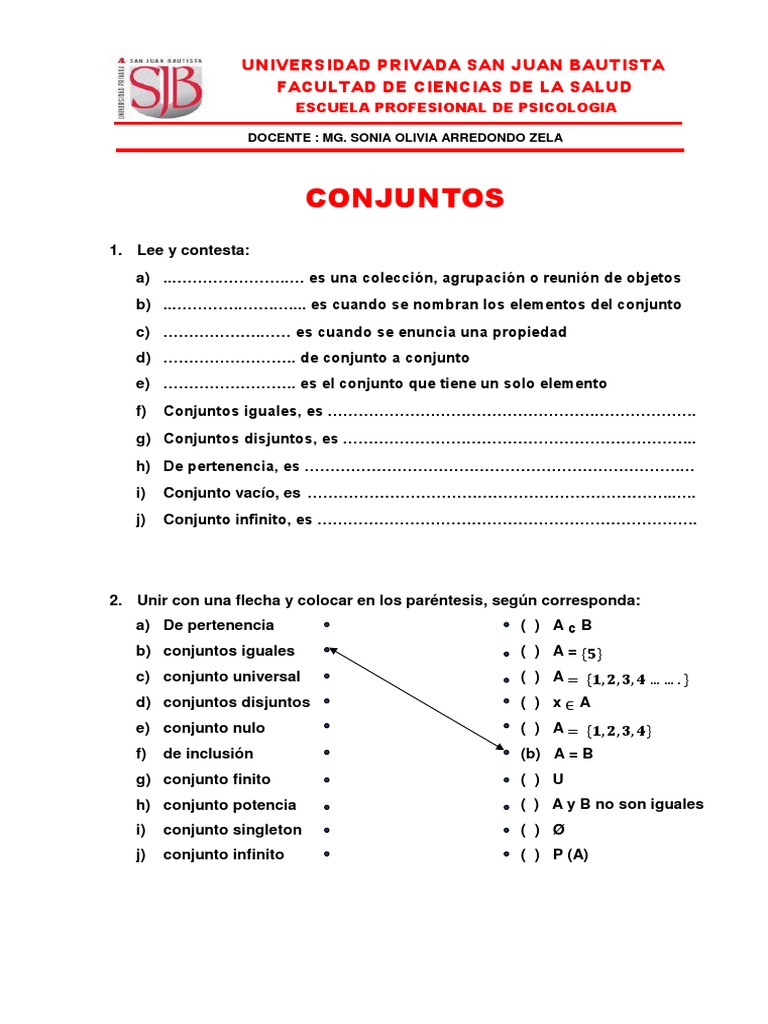 Ejercicios de Conjuntos | PDF | Conjunto (Matemáticas) | Lógica matemática