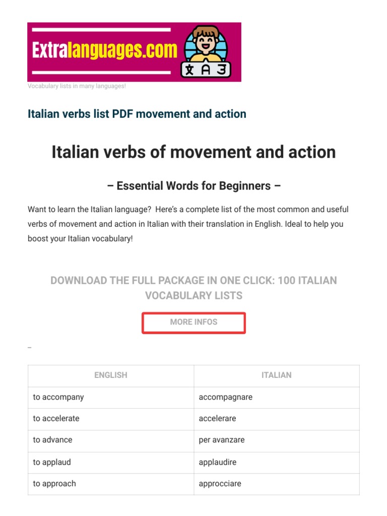 100 Verbos de Acción | PDF | Cognition | Human Communication