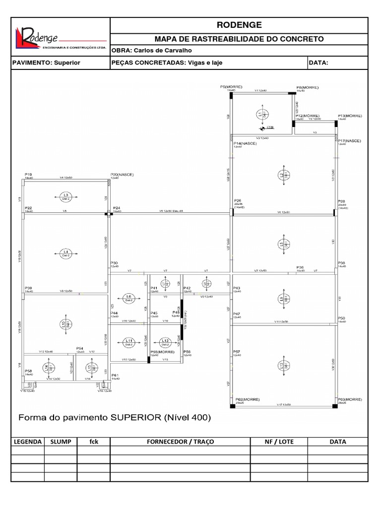 Mapa de Concretagem Superior | PDF
