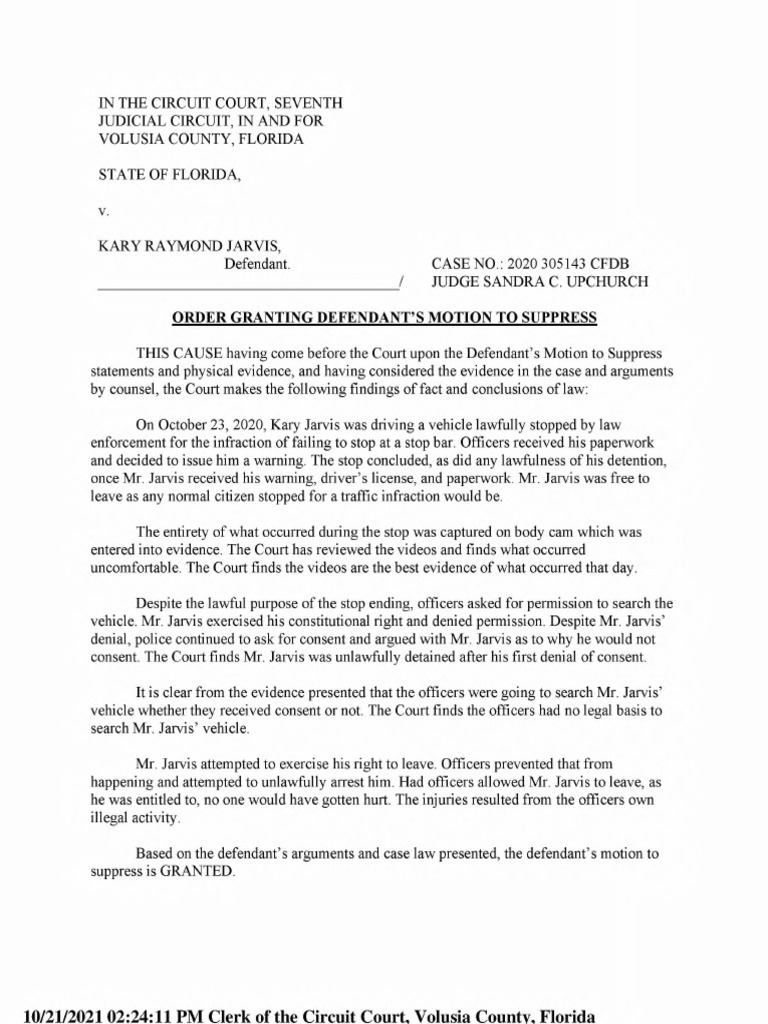 Jarvis Order | PDF | Public Law | United States Case Law