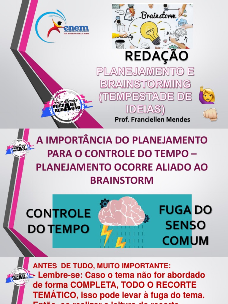 AULA - Planejamento e Chuva de Ideias | PDF | Tempo | Debate