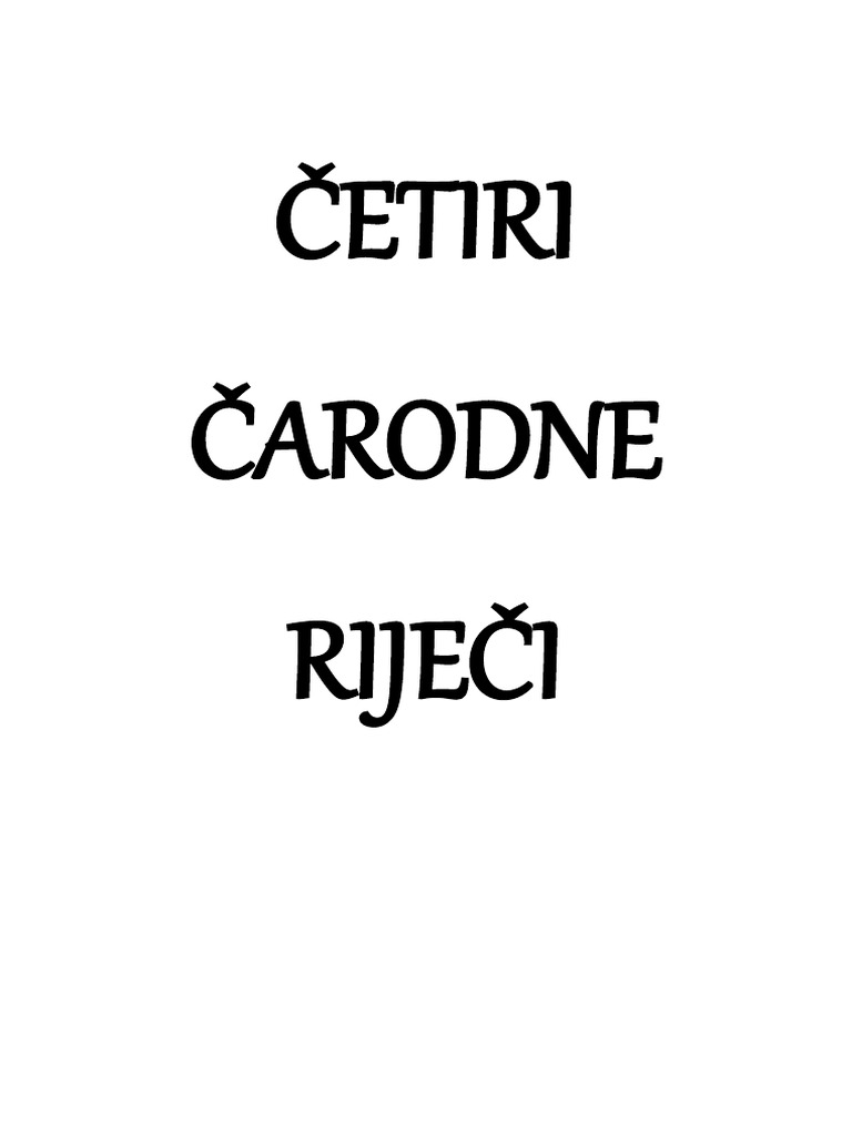 Četiri Čarobne Riječi | PDF