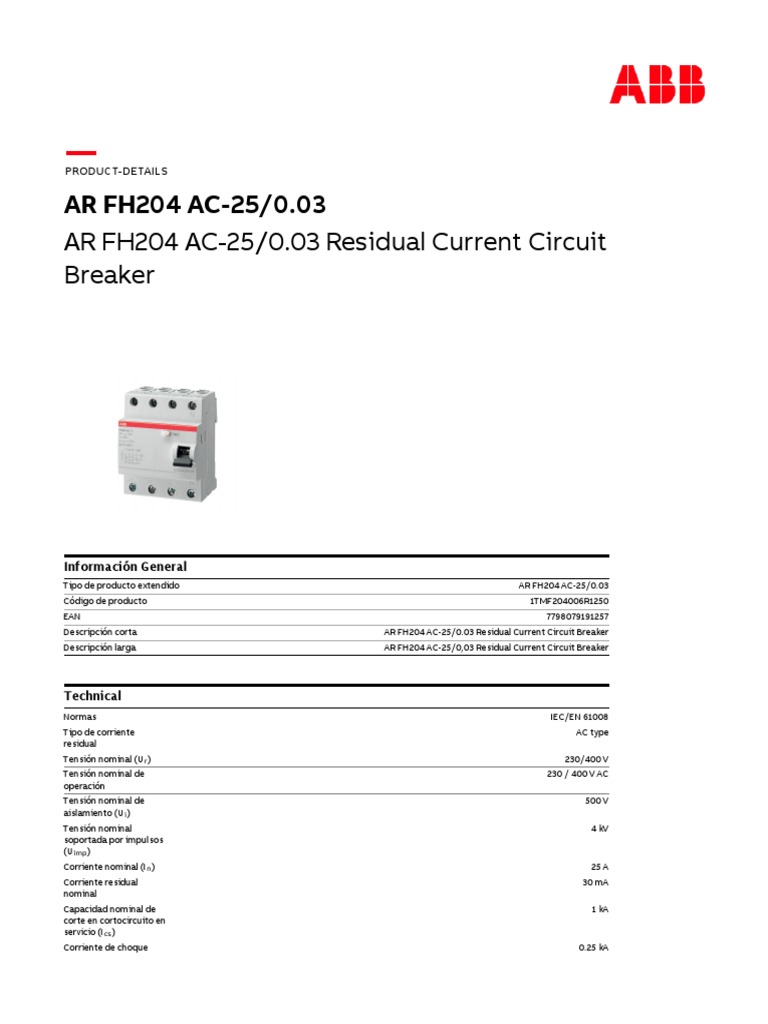 1TMF204006R1250 Ar fh204 Ac 25 0 03 | PDF | Electromagnetismo ...