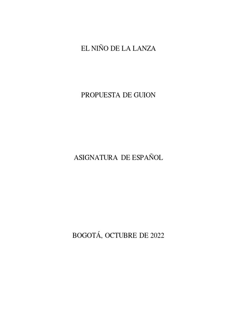 Guion El Niño de La Lanza | PDF