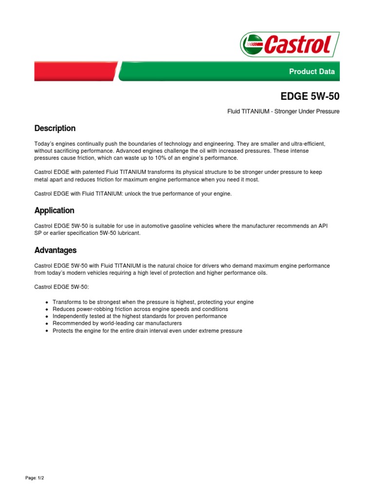 PDS Edge 5w-50 | PDF