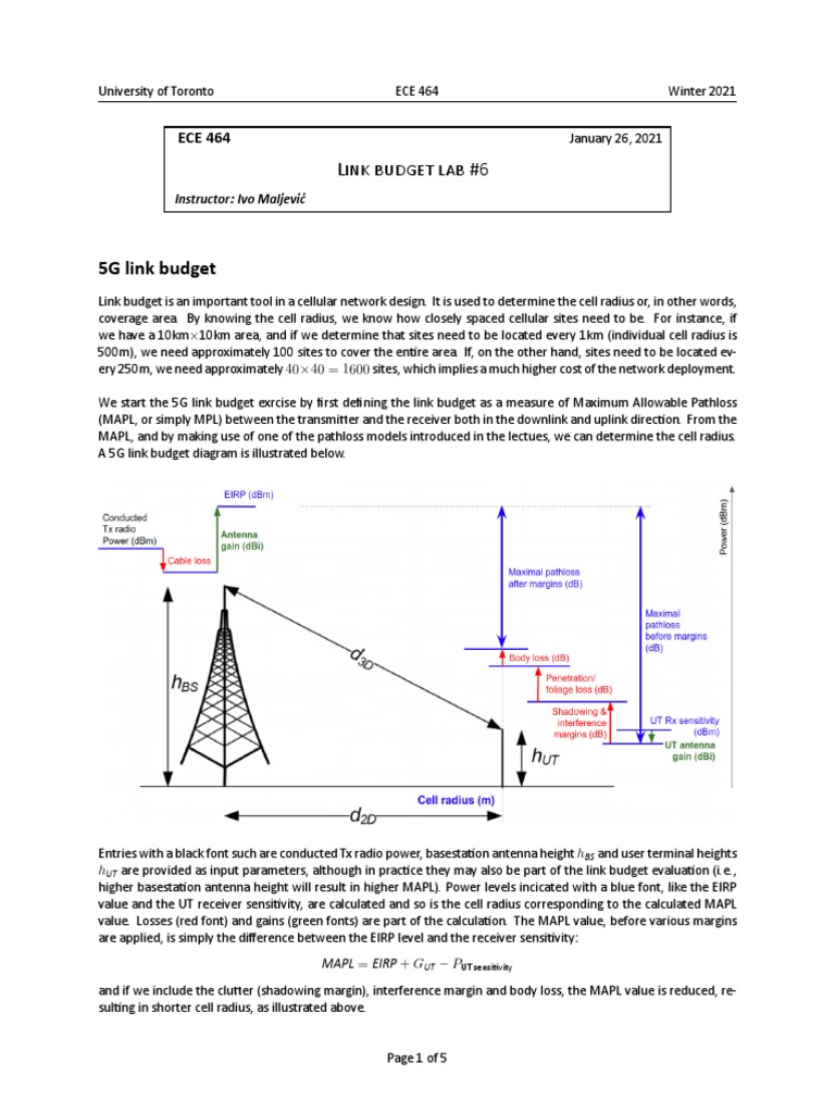 Exp03 464 LinkBudget Spring2021 | PDF | Decibel | Signal To Noise Ratio