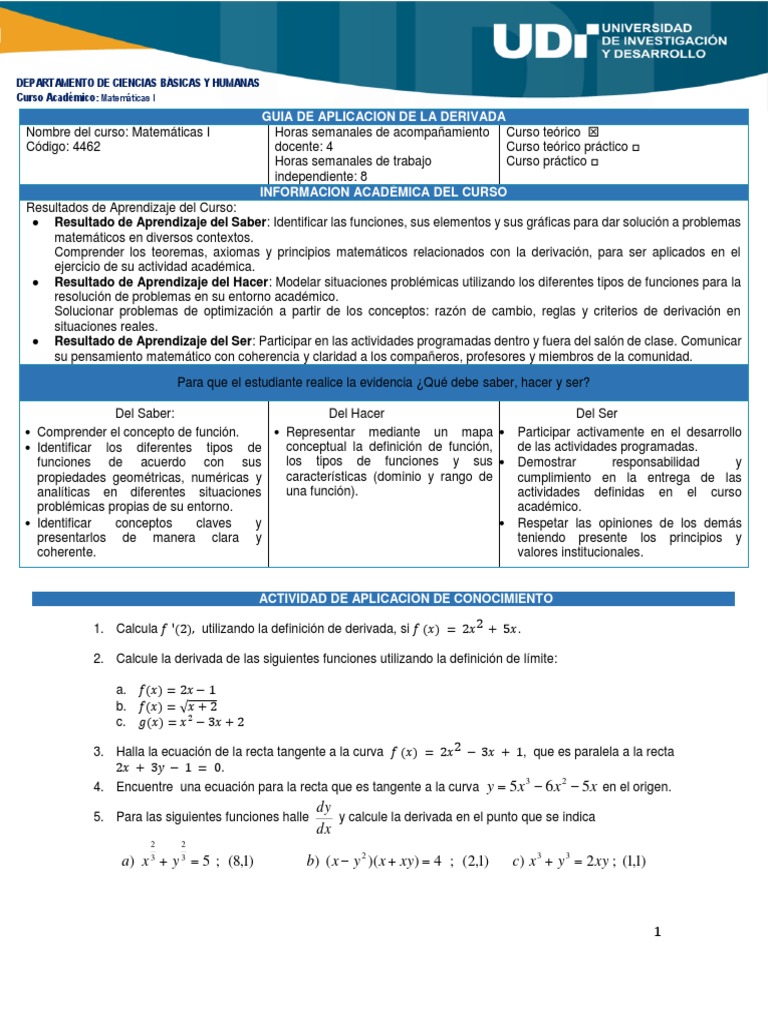 GApl La Derivada. | PDF | Matemáticas | Teoría