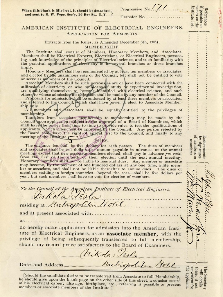 Tesla - Application For Admission | PDF