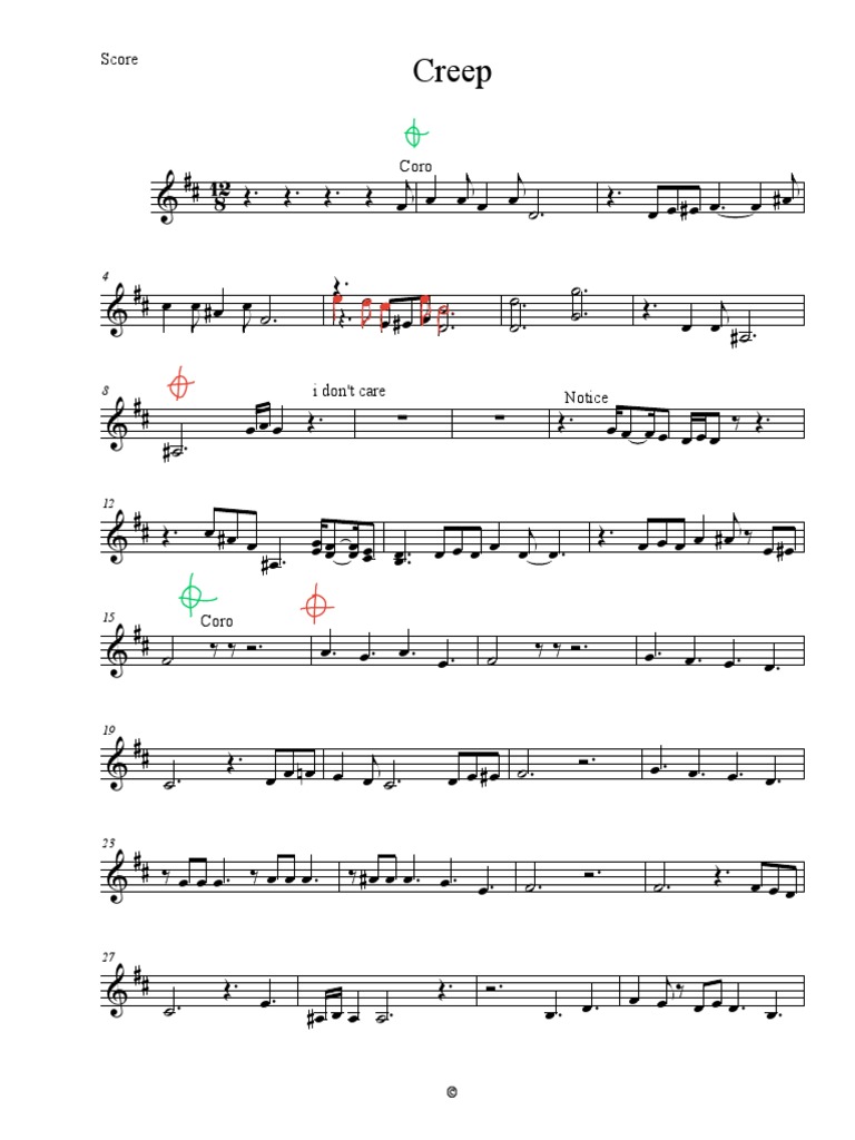 Creep: Score | PDF