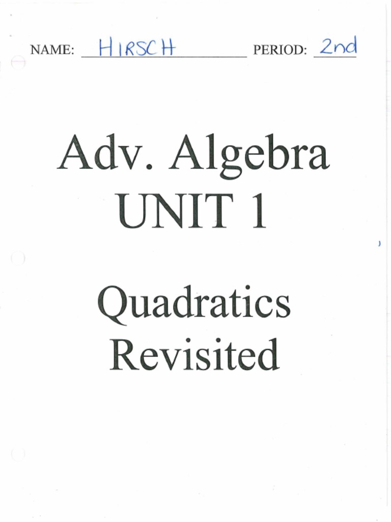 Unit 1 - Aa - Notes Packet With Answers | PDF