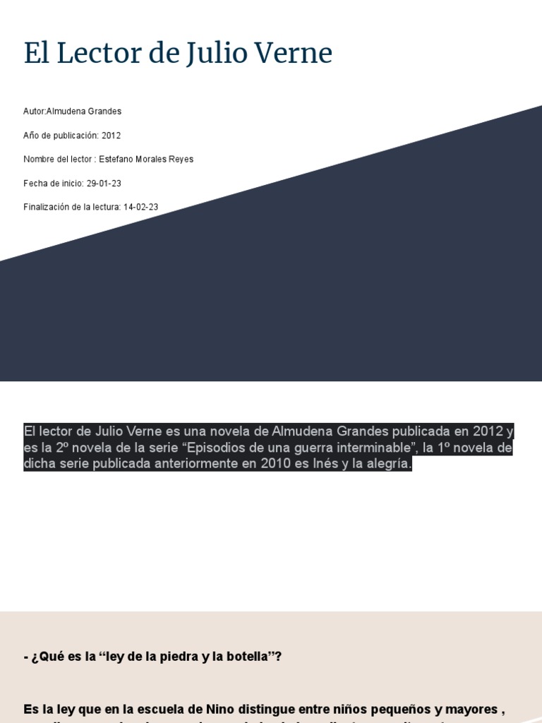 El Lector de Julio Verne | PDF | Narración