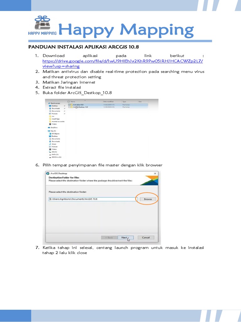 PANDUAN INSTALASI APLIKASI ARCGIS 10.8 (Happy Mapping) | PDF