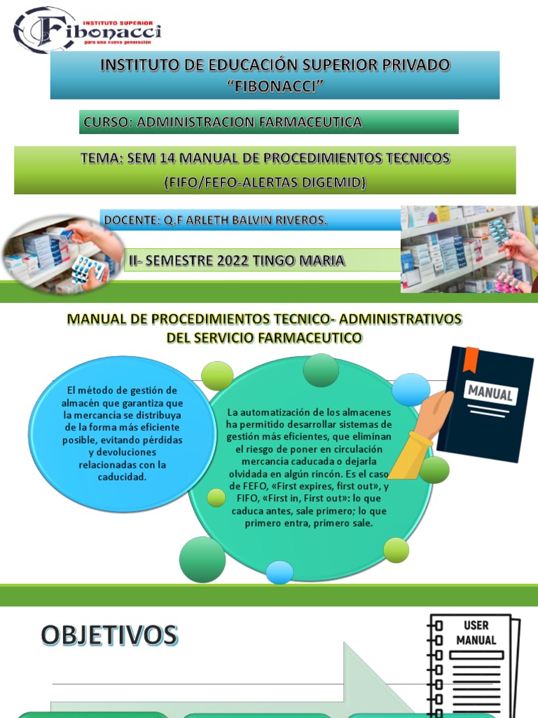 SEM 14 Manual de procedimientos técnicos | PDF | Inventario | Farmacia