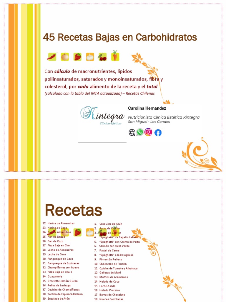 Recetas Bajas en Carbohidratos y Calorías | PDF | Panes | Huevo como ...